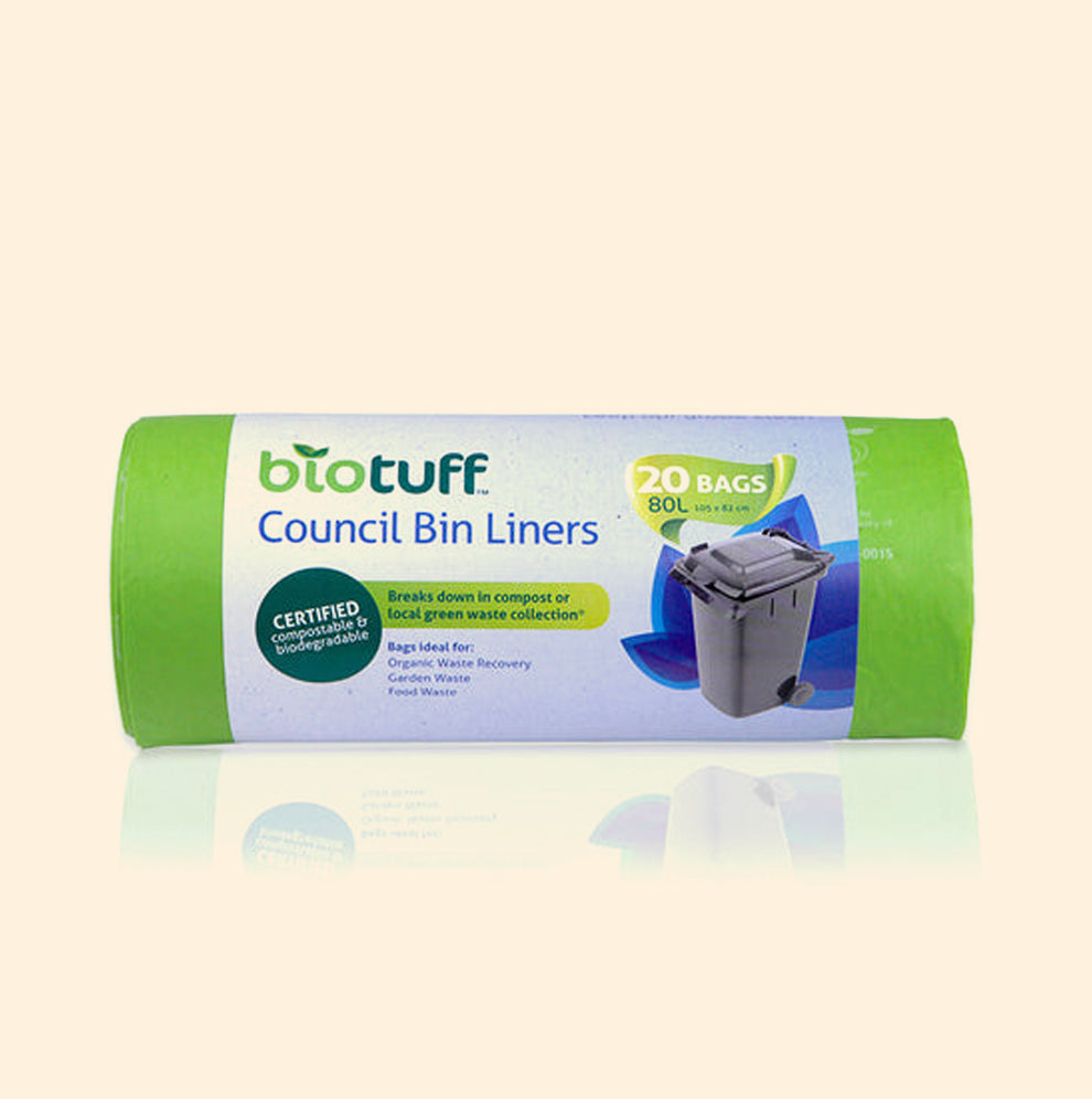 80L Council Bin Liners | Compostable Wheelie Bin Bags – Biotuff
