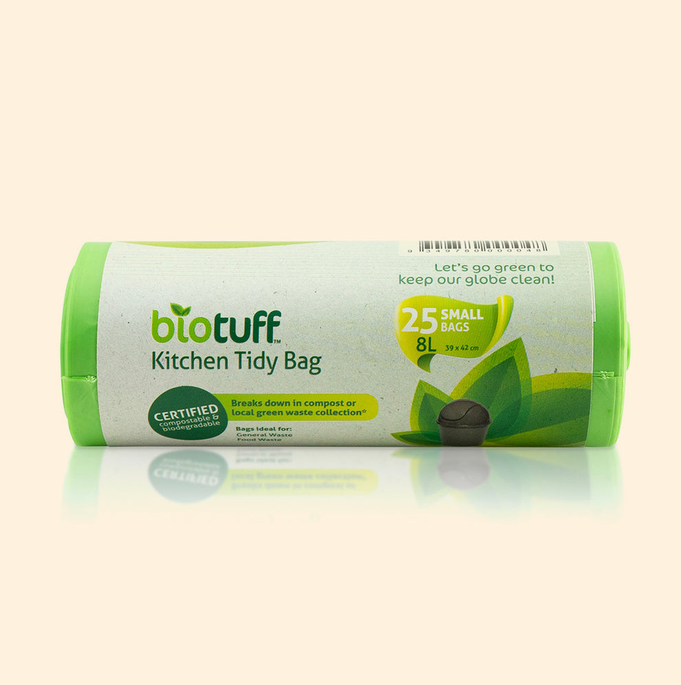 8L Kitchen Tidy Bin Liner with Handles (FOGO Compostable) – Biotuff