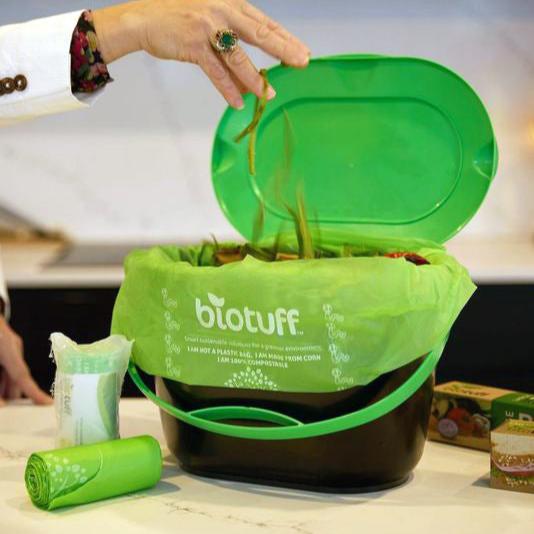 Small Bin Bags | 8L Kitchen Tidy Bin Liner (75 Bags) - FOGO Compostable ...