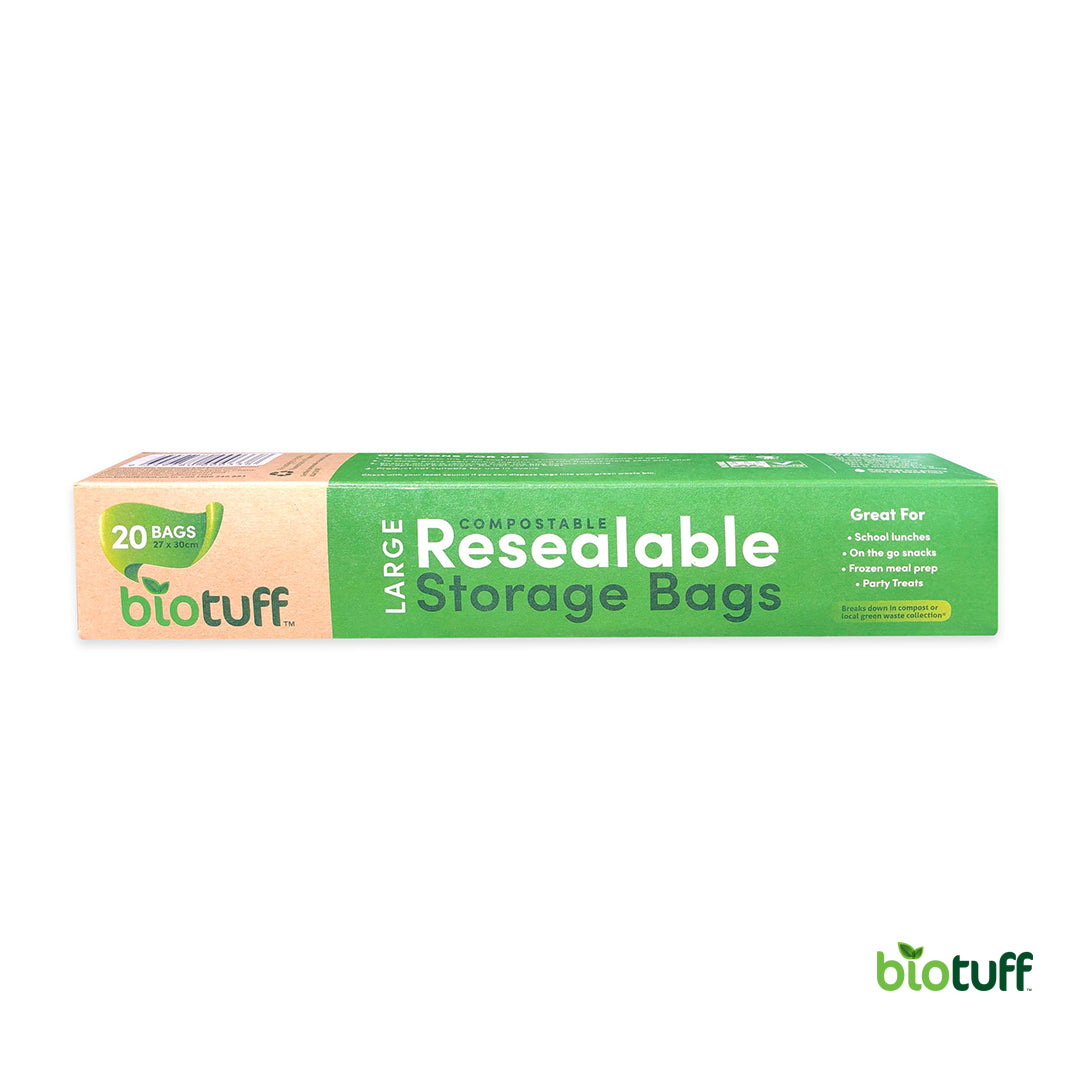 Biodegradable Resealable Sandwich Zip Lock Bags Large Size (27x28cm) 2 ...